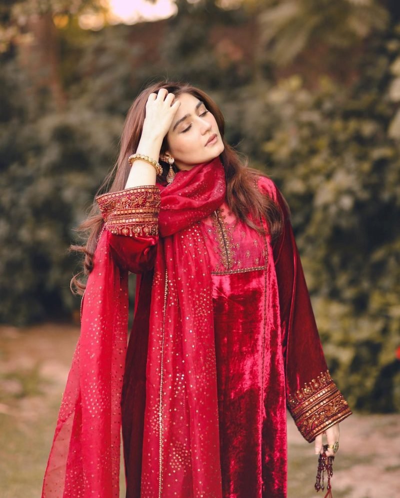 Durefishan Saleem In A Maroon Velvet Attire, Stealing The Limelight!